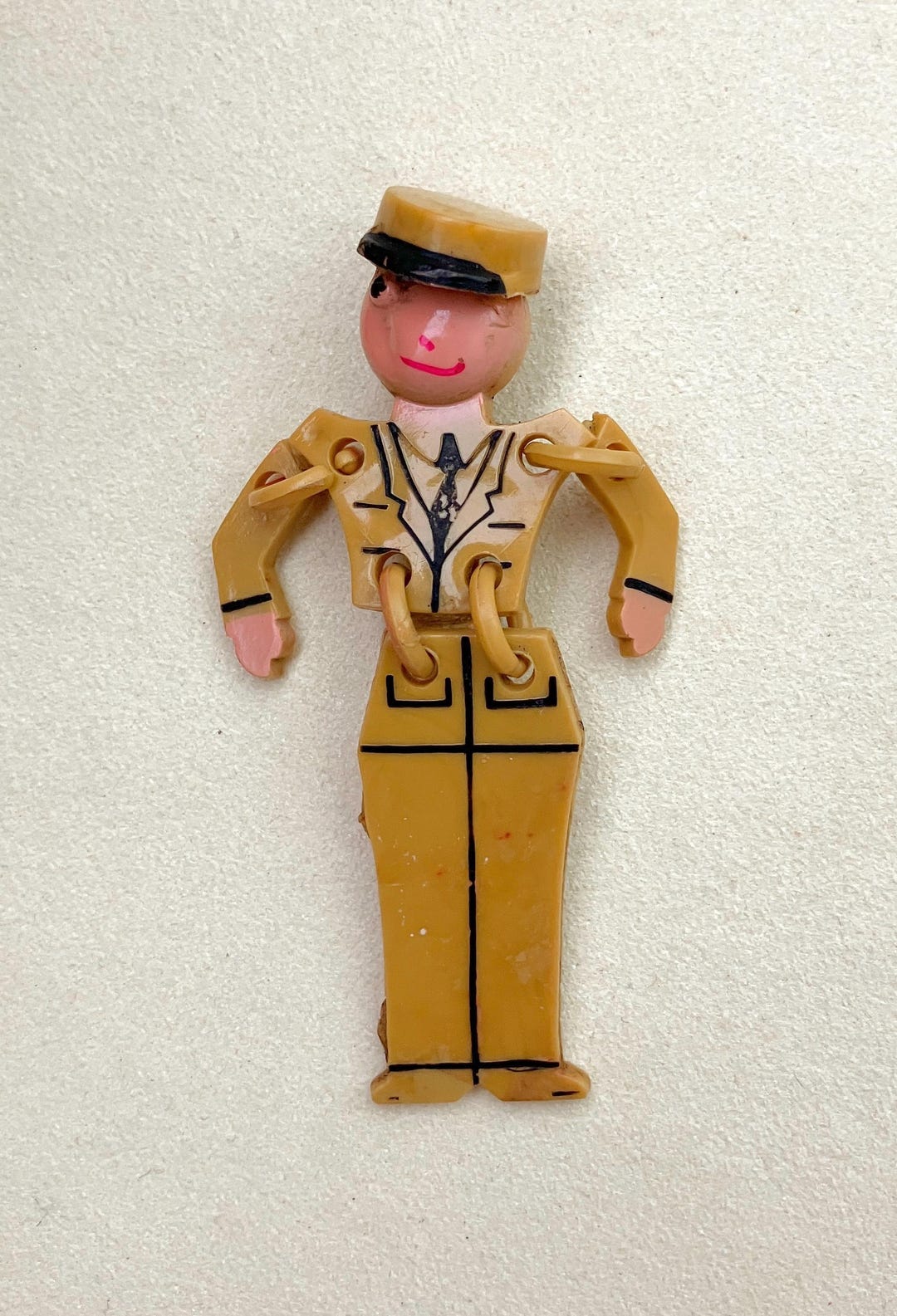 1940s Articulated Buddies Soldier Brooch: WWII Sweetheart Pin, Hand ...