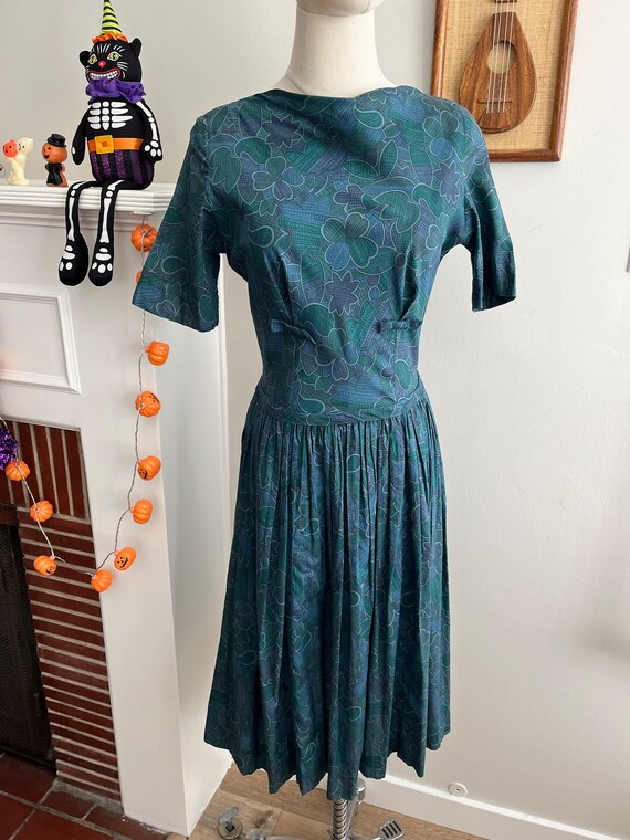 1950s 1960s Carol Rodgers-Blue and Green Four Leaf Cl… - Gem