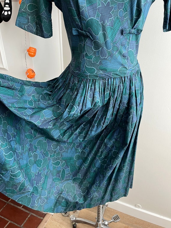 1950s 1960s Carol Rodgers-Blue and Green Four Leaf Cl… - Gem