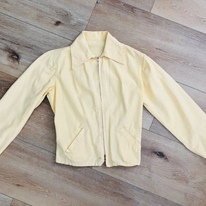 1950's Yellow Windbreaker Cotton Zip up Jacket With Pockets Classic 50 ...