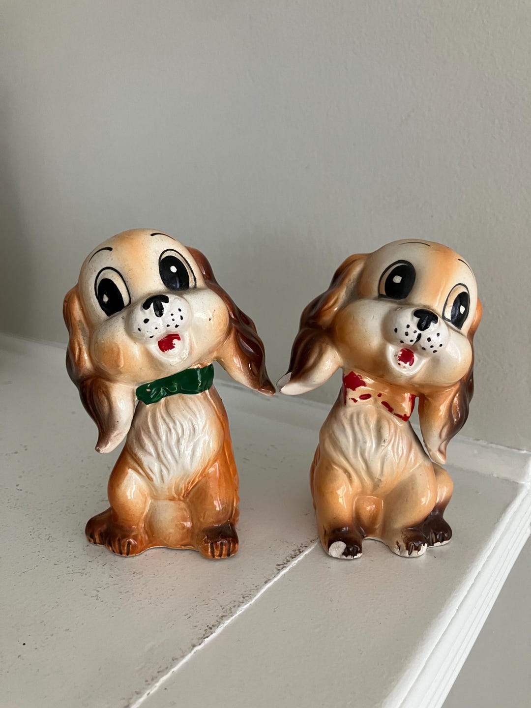 Vintage 1950s Commodore Japan Ceramic Dog Salt & Pepper Shakers - Etsy