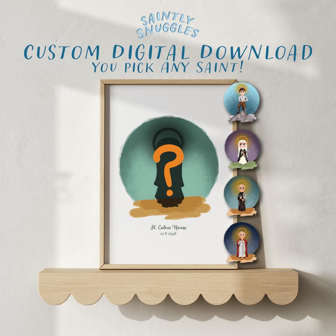 Custom Saint Portrait • Catholic Art Printable • Digital Download ...