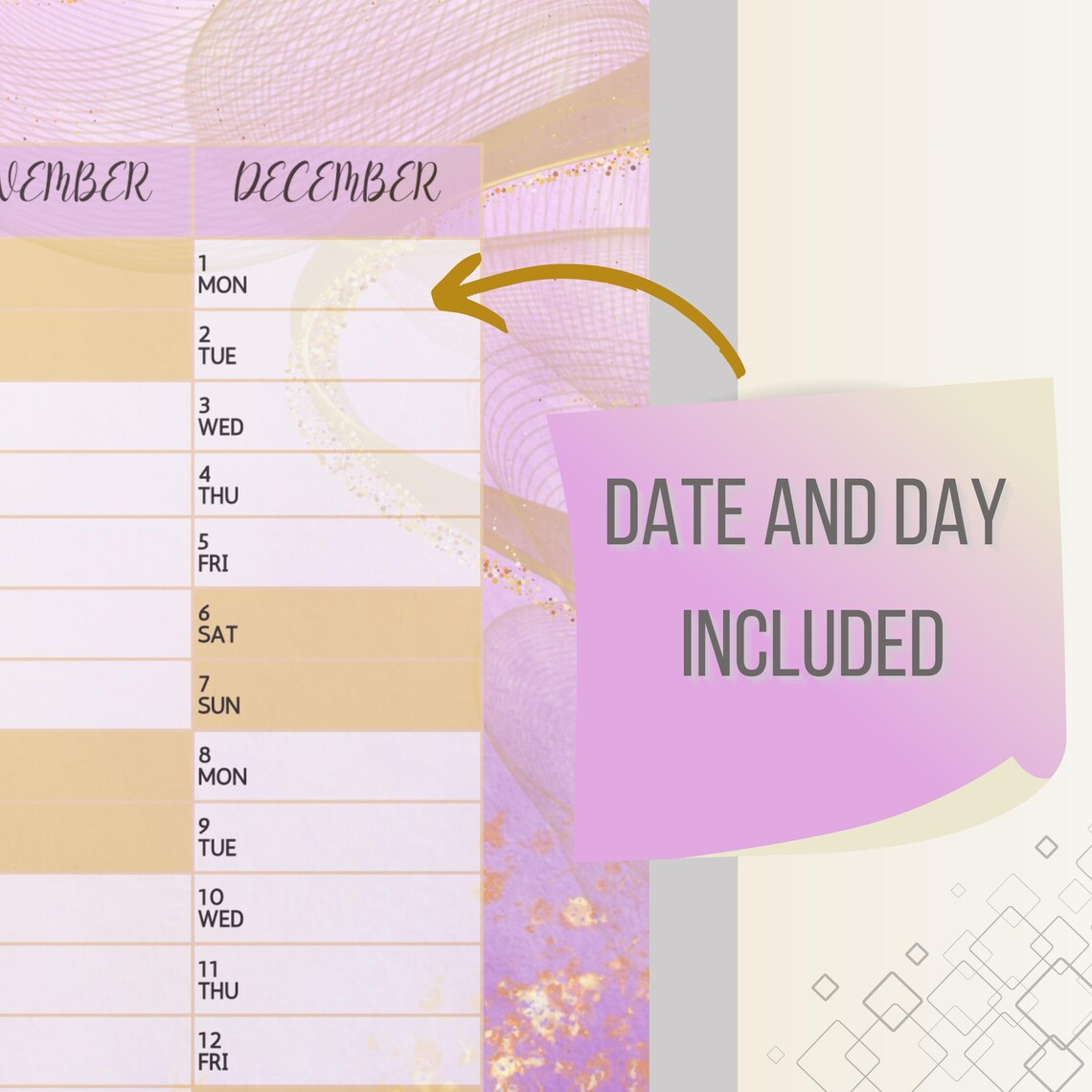 2025 Marble Purple Year Wall Planner Calendar | Monthly Layout | Large ...