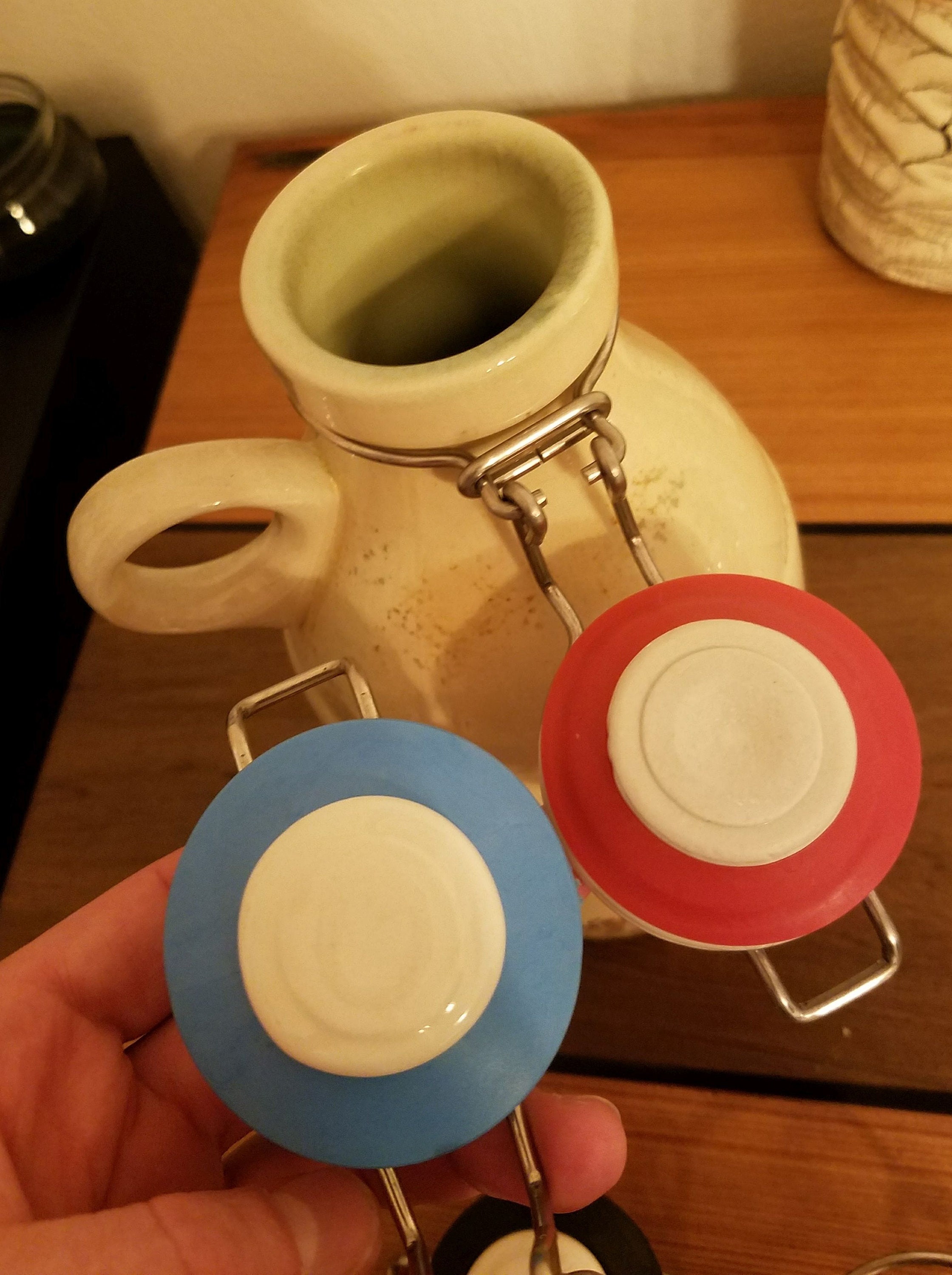 Ceramic Growler Flip Top Lid, Porcelain With Rubber Washer - Etsy