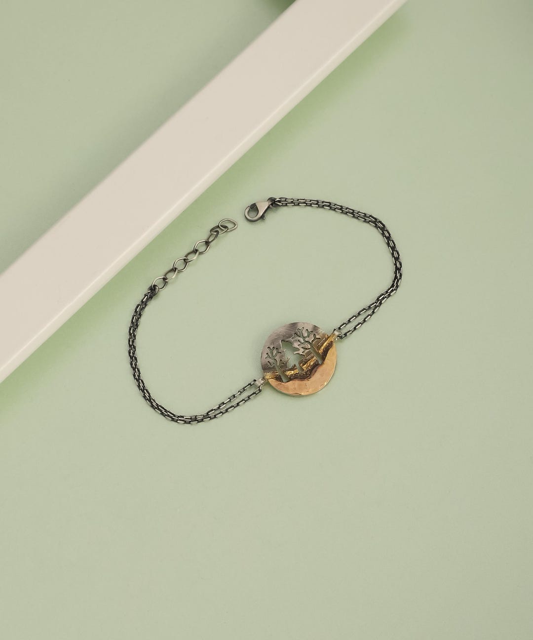 Sterling Silver Pine Tree Forest Bracelet · Multicolor Nature-inspired ...