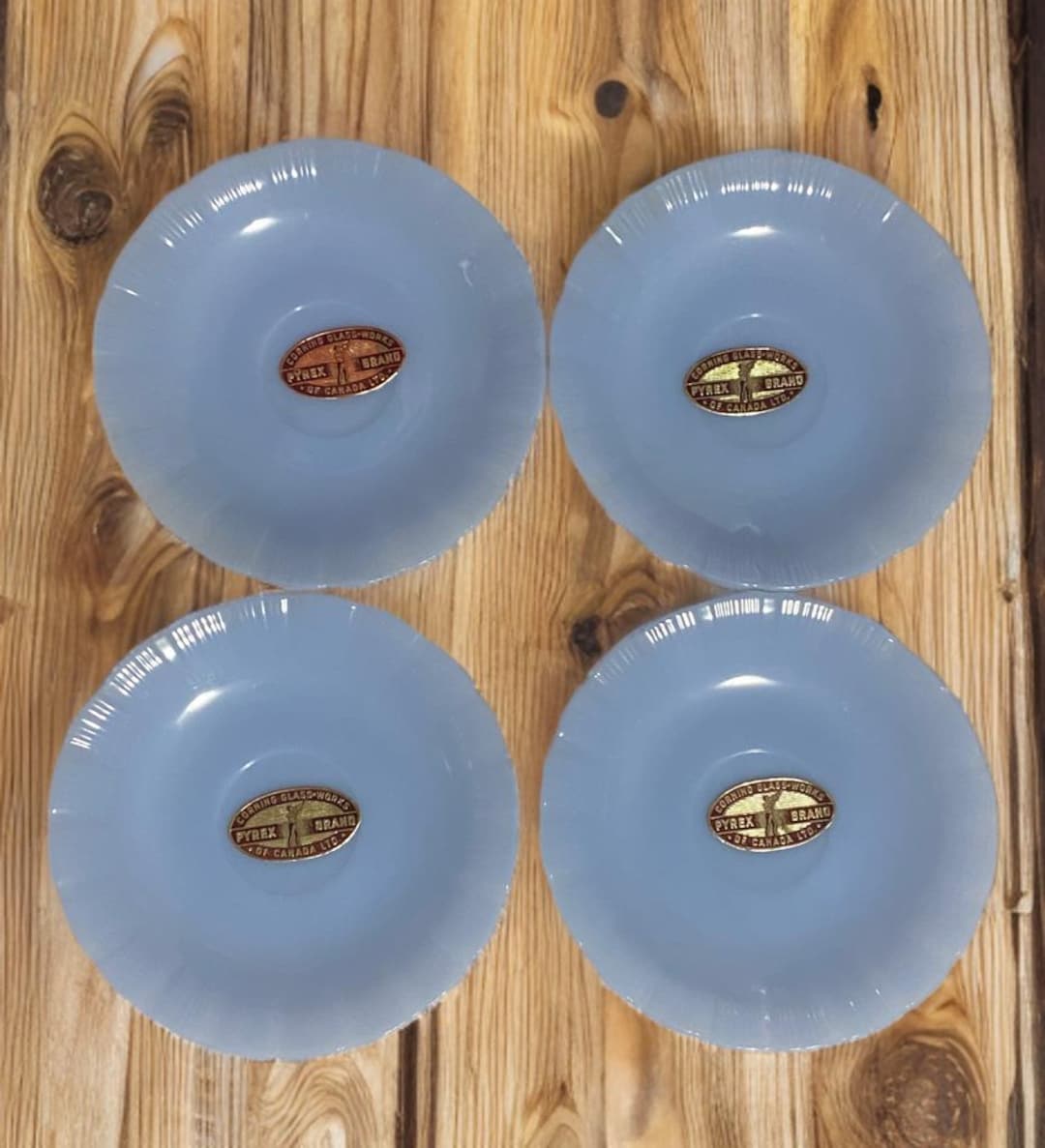 Pyrex Delphite Blue New With Sticker - Set of 4 Saucers - Etsy