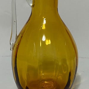 Vintage Handblown Amber Glass Jug With Handle - Etsy