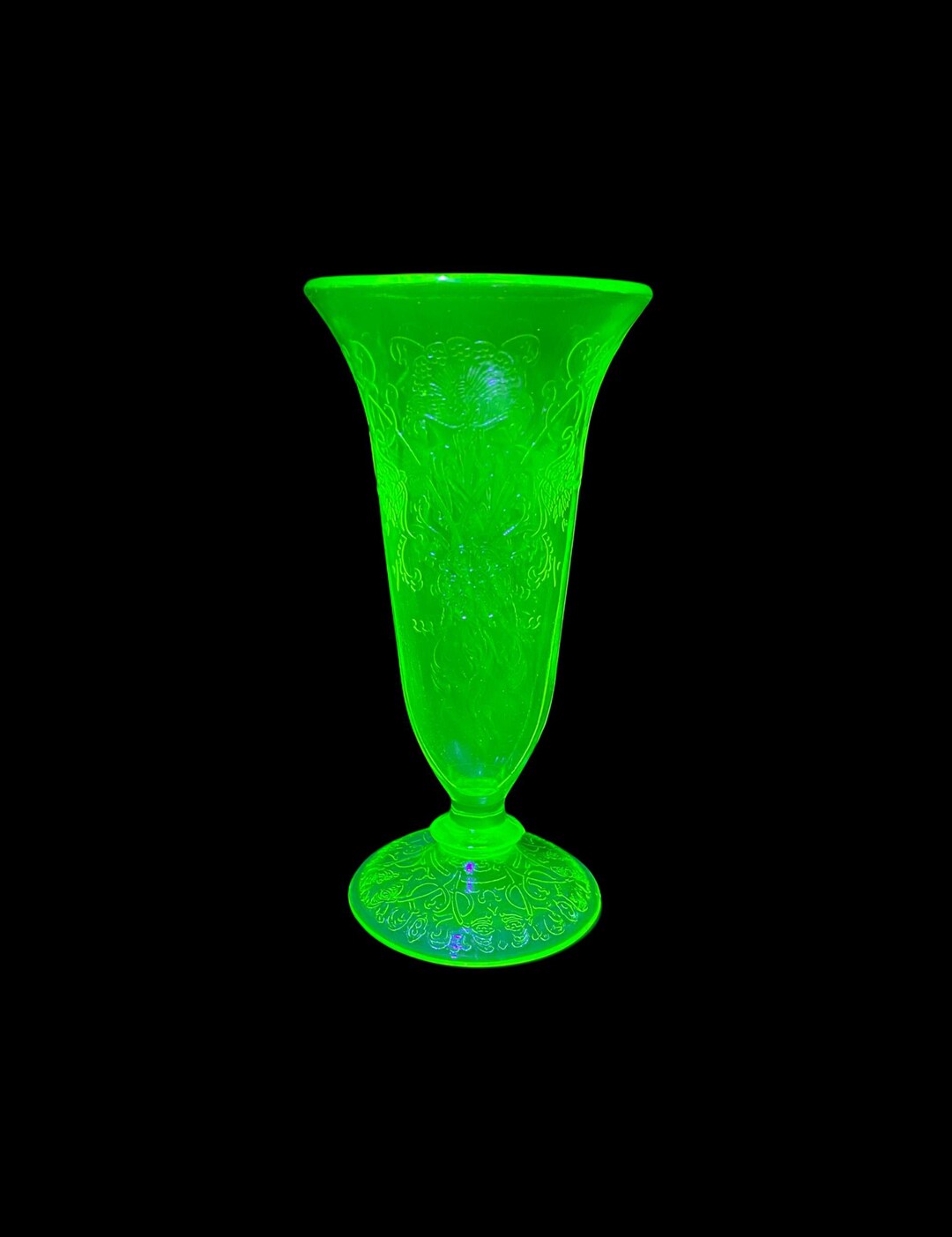Rare Uranium Glass florentine Hazel Atlas Vintage Depression Glass - Etsy