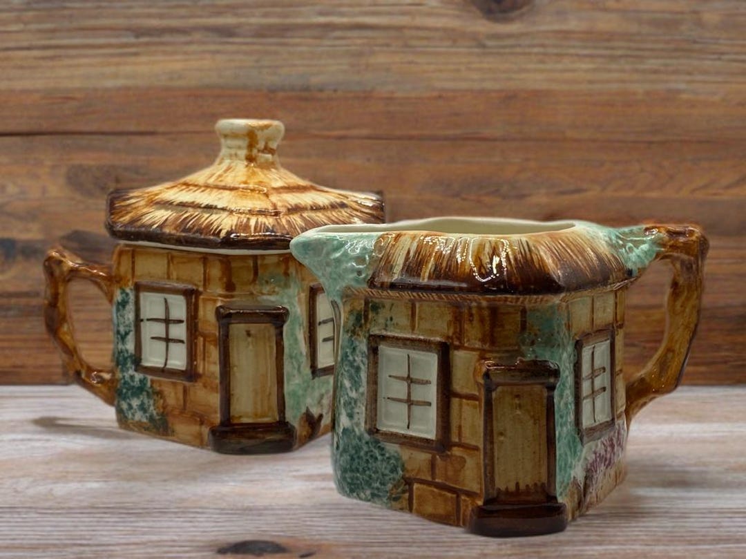Vintage Keele Street Pottery Cottage Creamer and Sugar Set - Made in ...