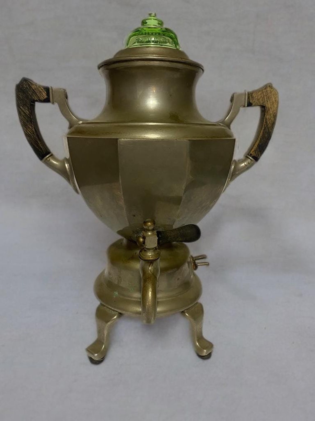 Vintage Manning Bowman Coffee Percolator With Cord and Uranium Glass ...