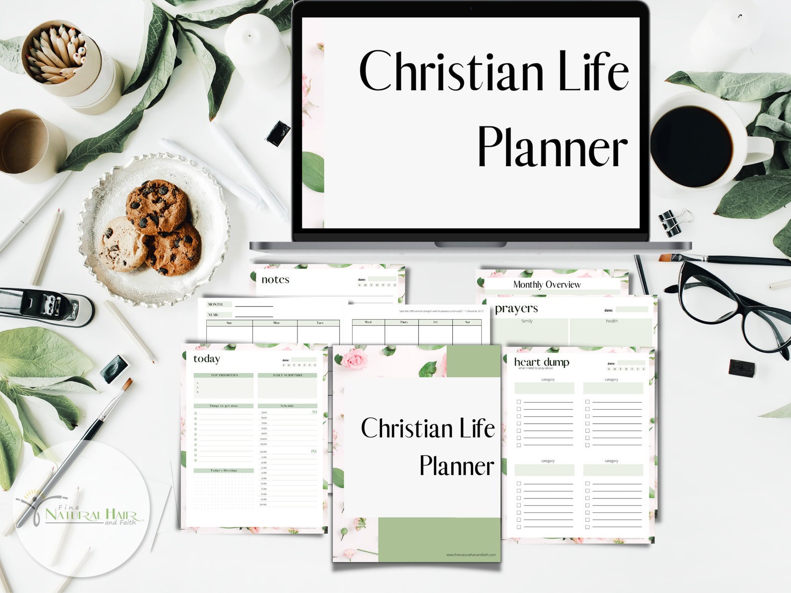 Christian Life Planner Printable, Undated Floral Faith Based Planner ...