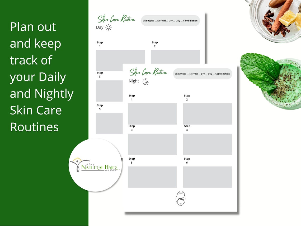 Skin Care Planner Printable & Beauty Routine Tracker, Self Care Planner ...