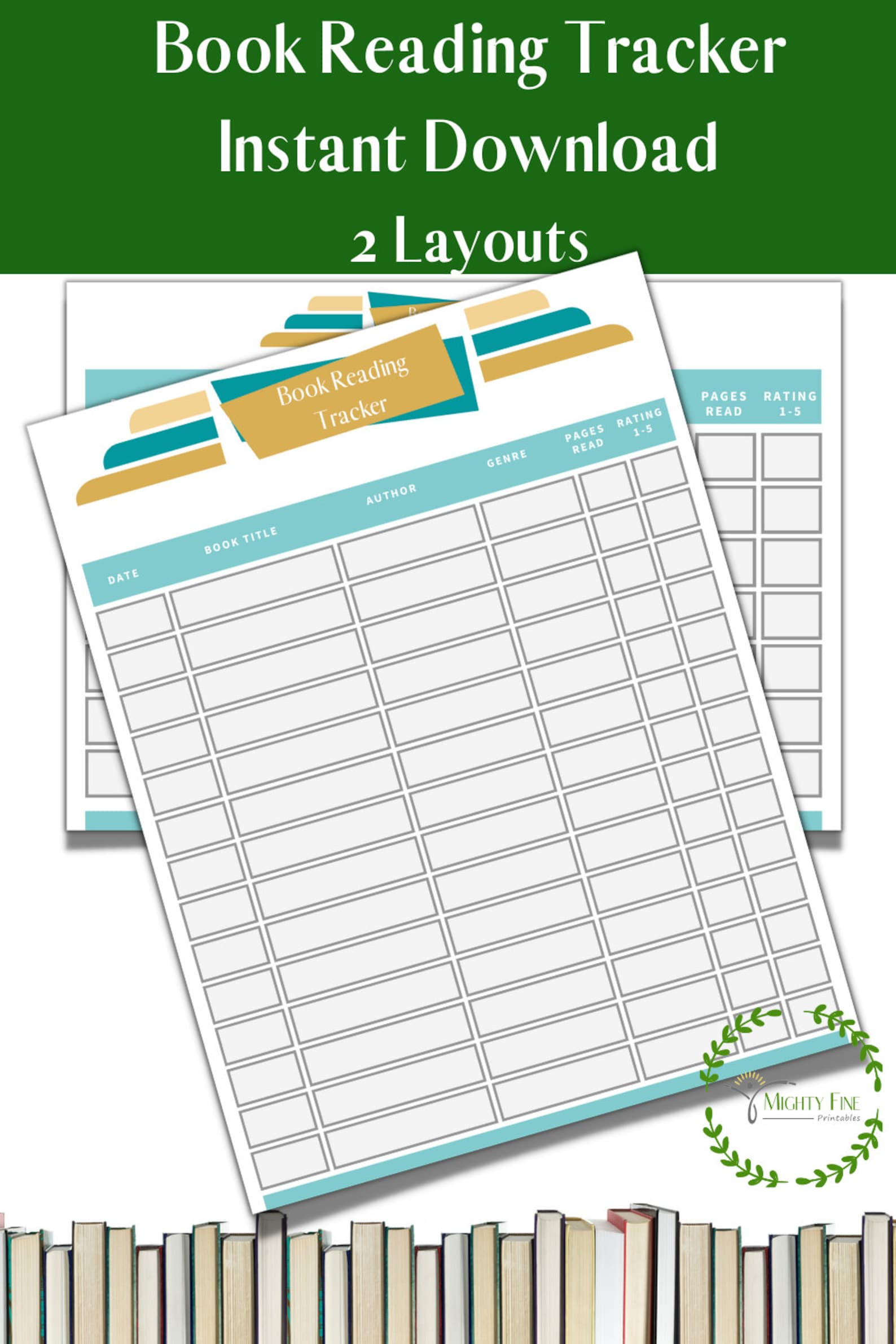 Reading Log Book Tracker Reading Habit Tracker and Book | Etsy