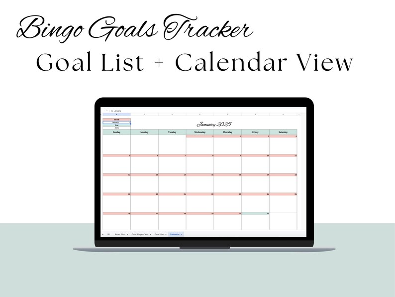 Goal Bingo Card New Year's Resolutions Tracker | Tiktok Trend Made for ...