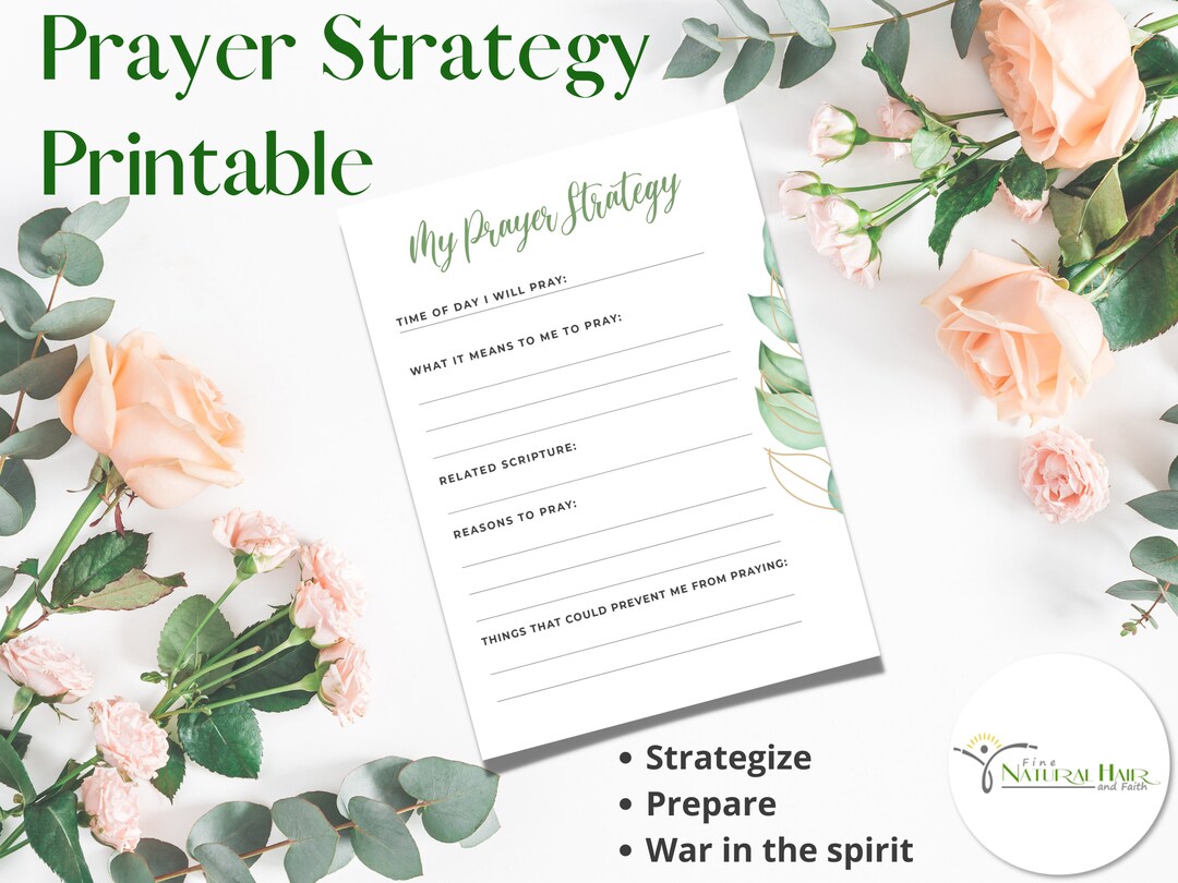 Prayer Warrior Printable for War Room Prayer, Faith Planner Insert ...