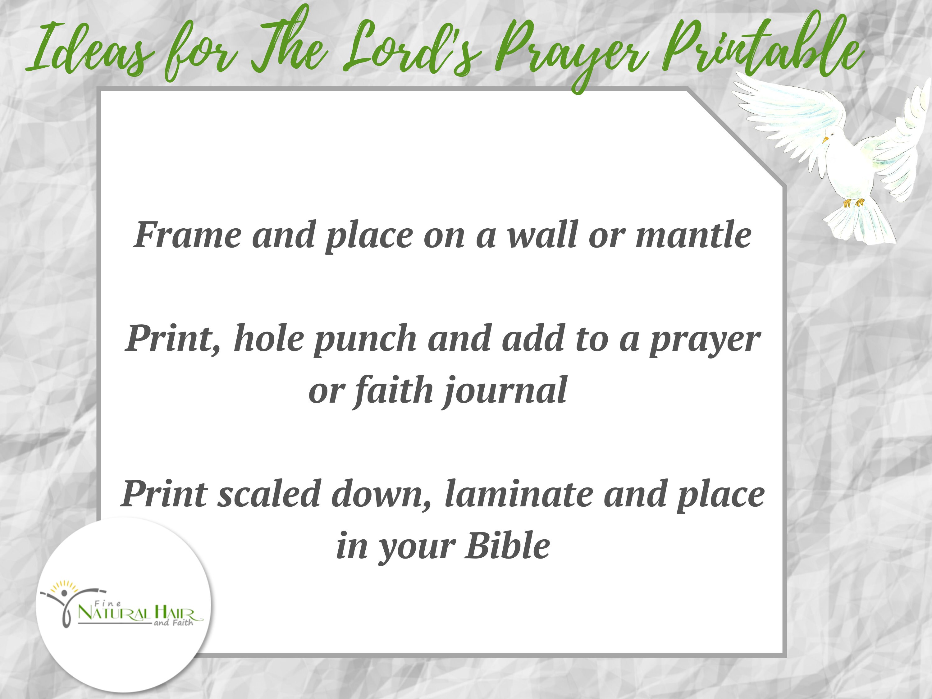 The Lord's Prayer PDF, Prayer Journal Printable for Christian Faith ...