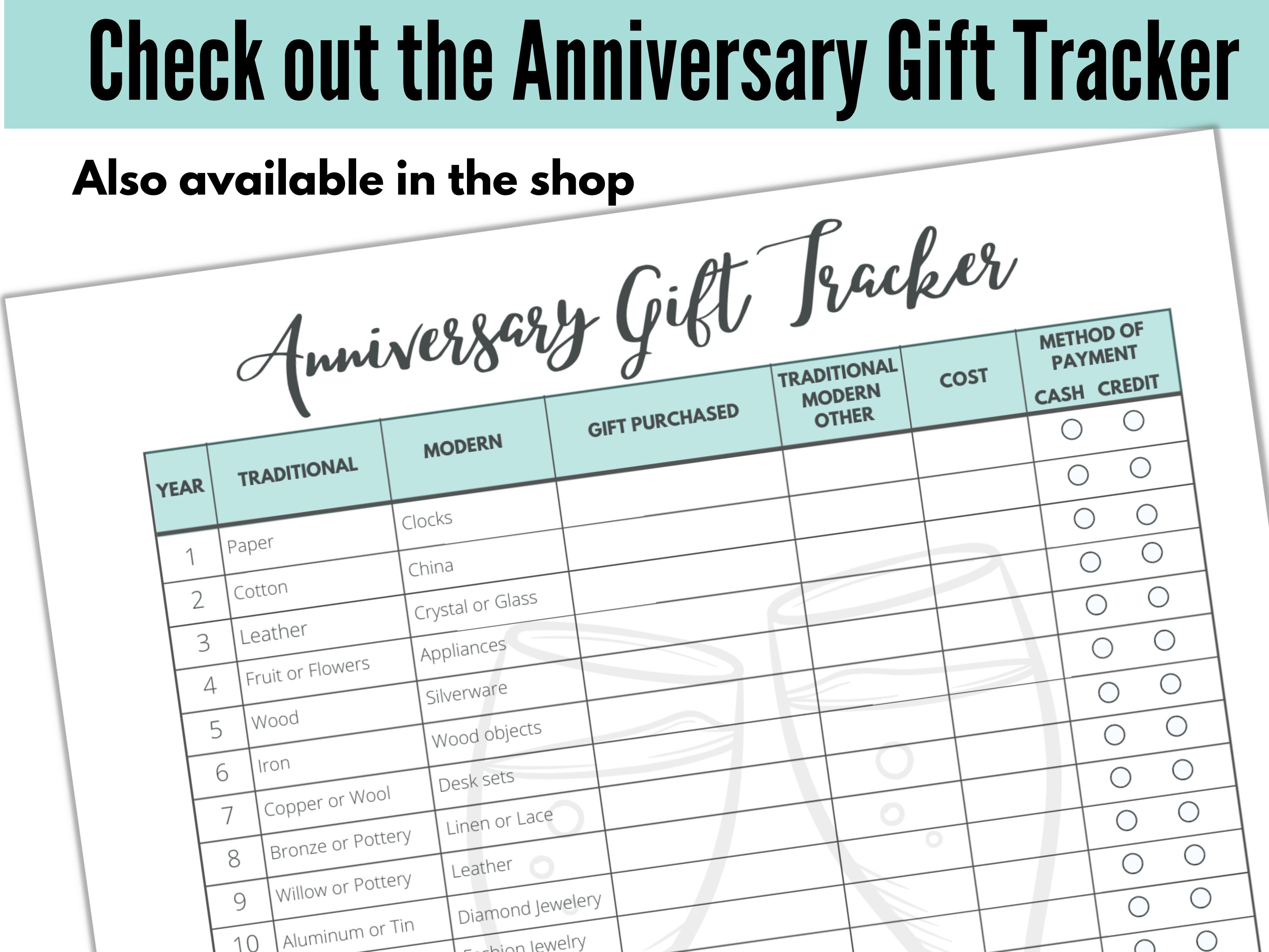Birthday Gift Tracker | Birthday Present Tracking Printable - Etsy