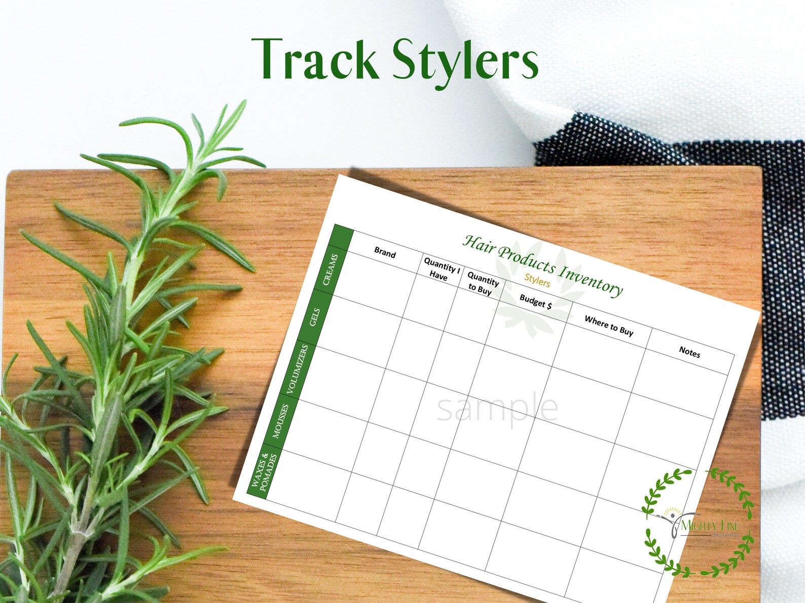 Hair Products Inventory Tracker, Beauty Tracker Printable, Curly Hair ...