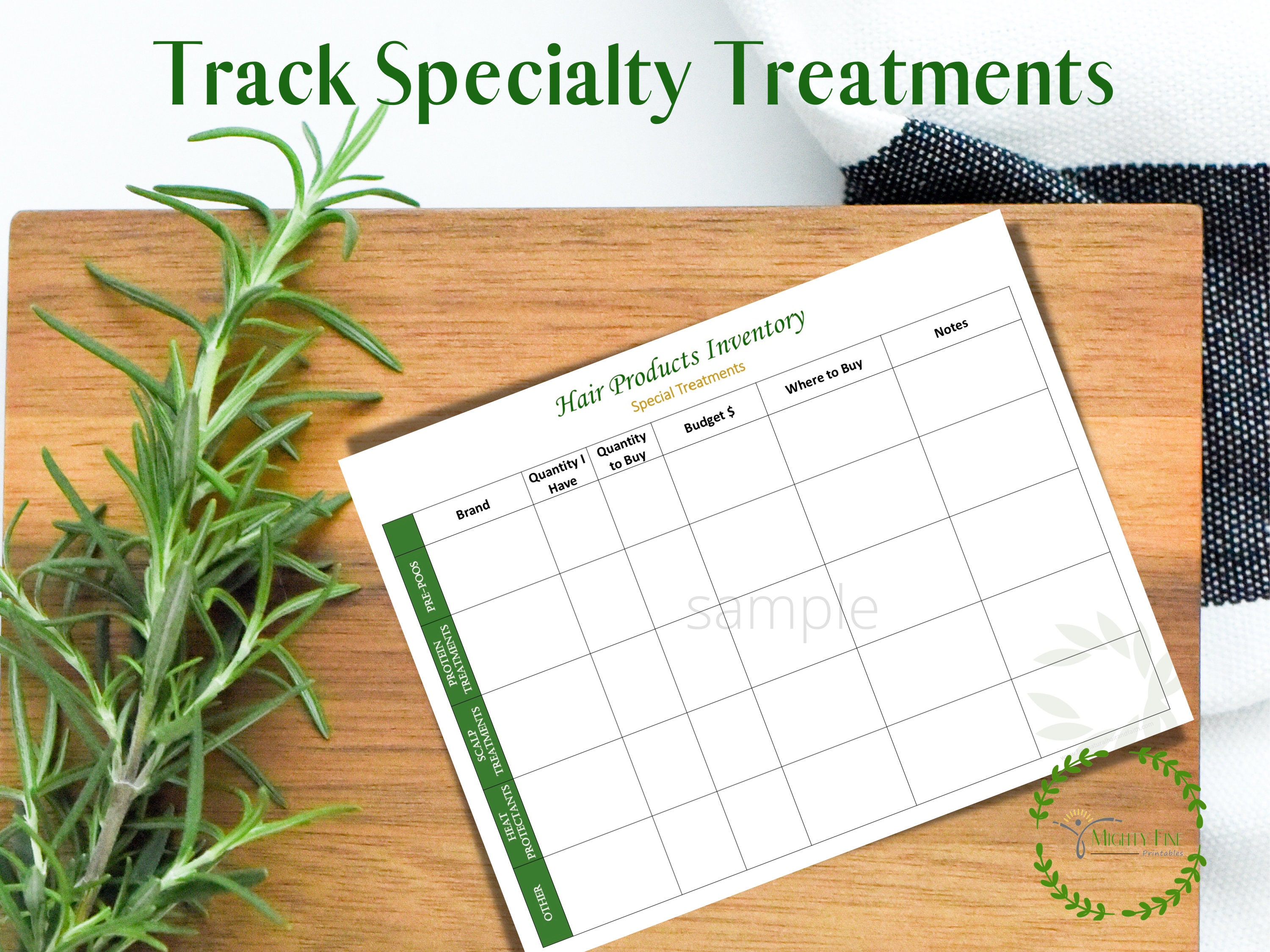 Hair Products Inventory Tracker, Beauty Tracker Printable, Curly Hair ...