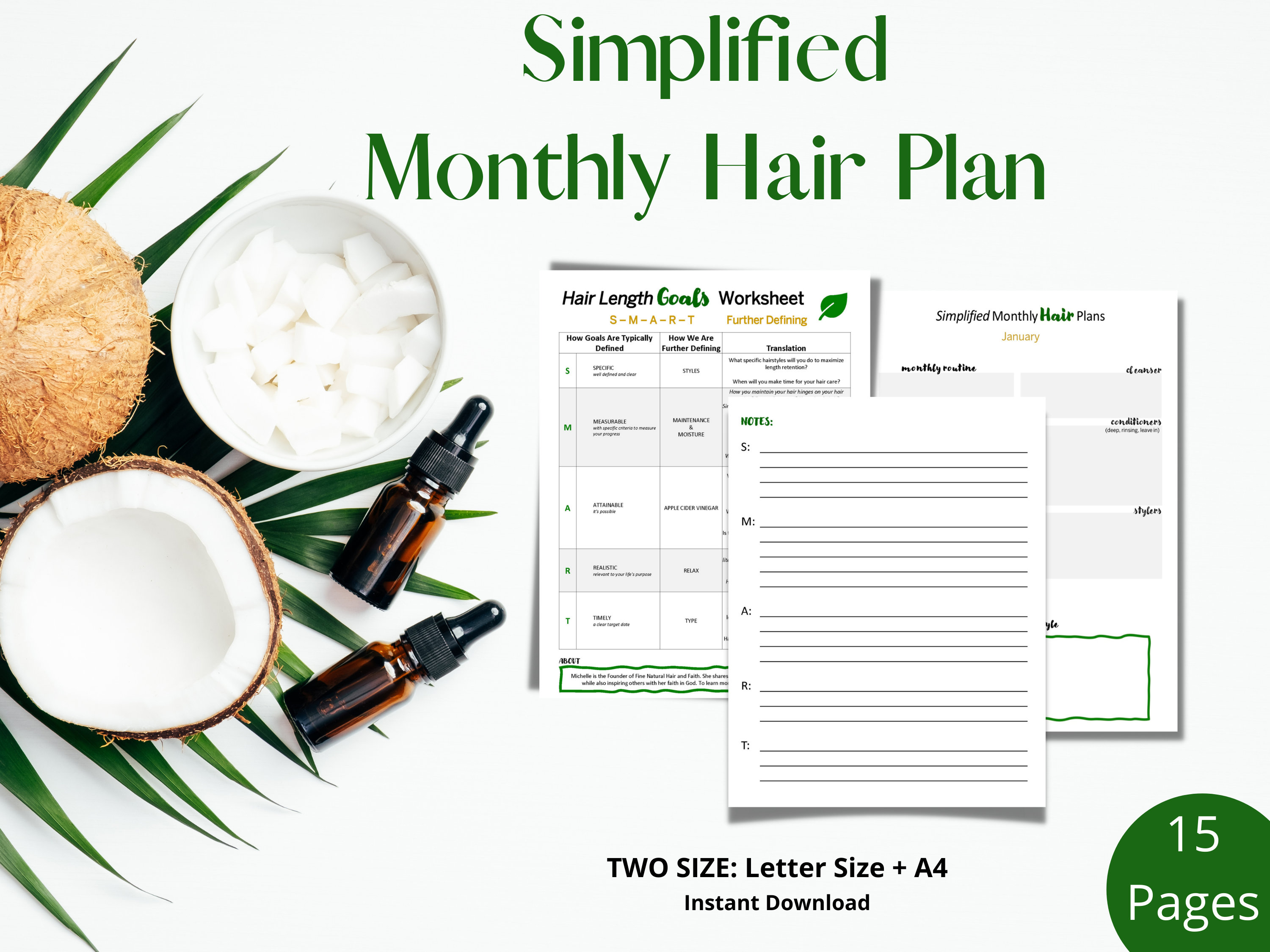 Minamalist Hair Care Beauty Planner, Hair Routine Tracker, Hair Care ...