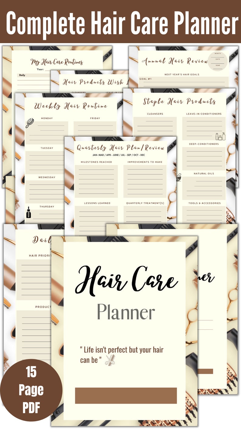 Hair Care Planner for Healthy Hair, Curly Hair Planner, Natural Hair ...