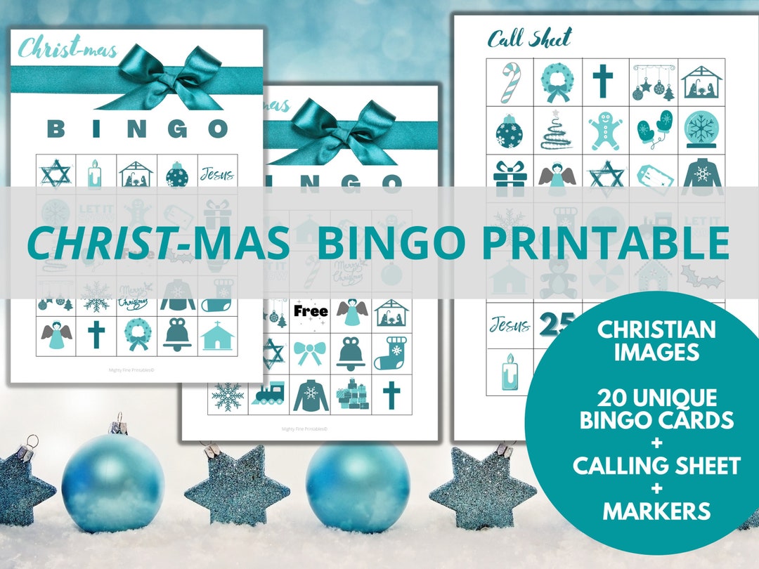 Christian Bingo Game, Holiday Printable, Christmas Bingo Cards, Sunday ...