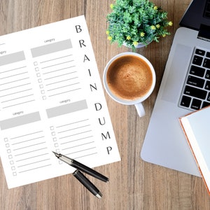Brain Dump Worksheet, Productivity Planner Insert, Printable Brain Dump ...