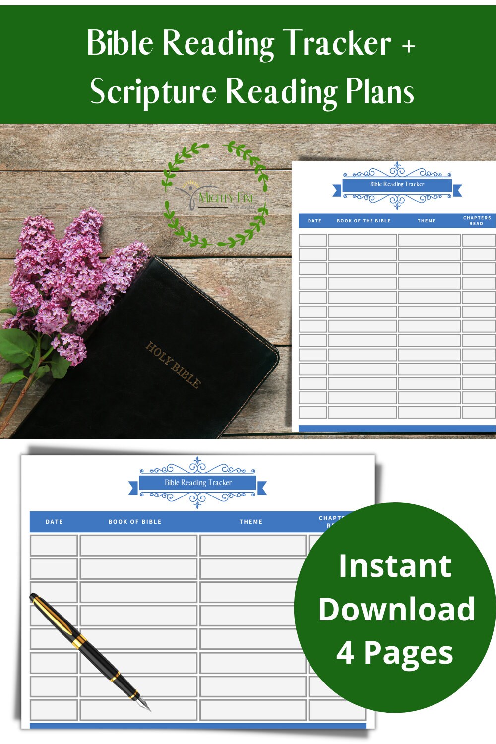 Scripture Reading Tracker With Bible Reading Plans: Bible Reading Log ...
