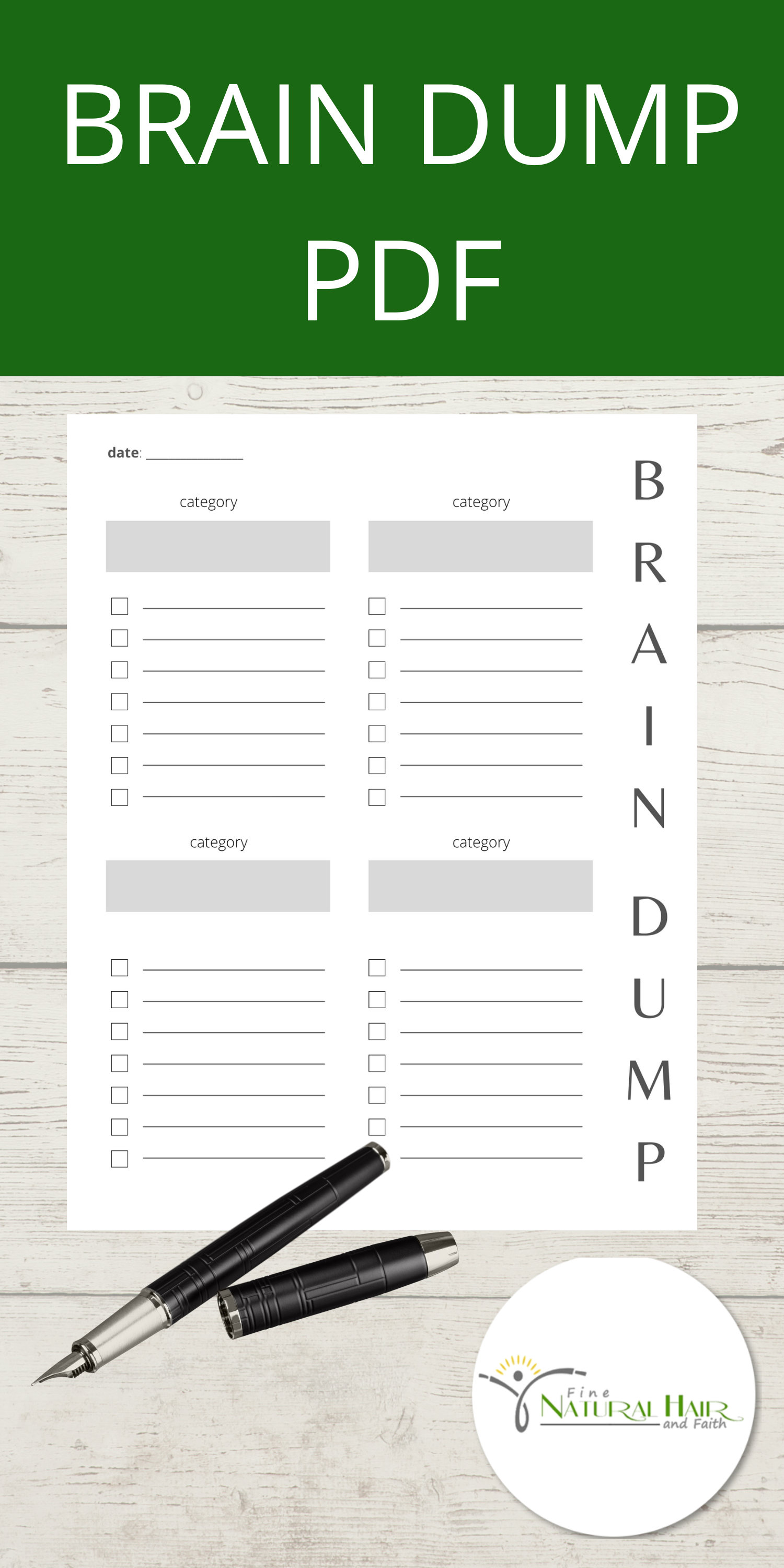 Brain Dump Worksheet, Productivity Planner Insert, Printable Brain Dump ...