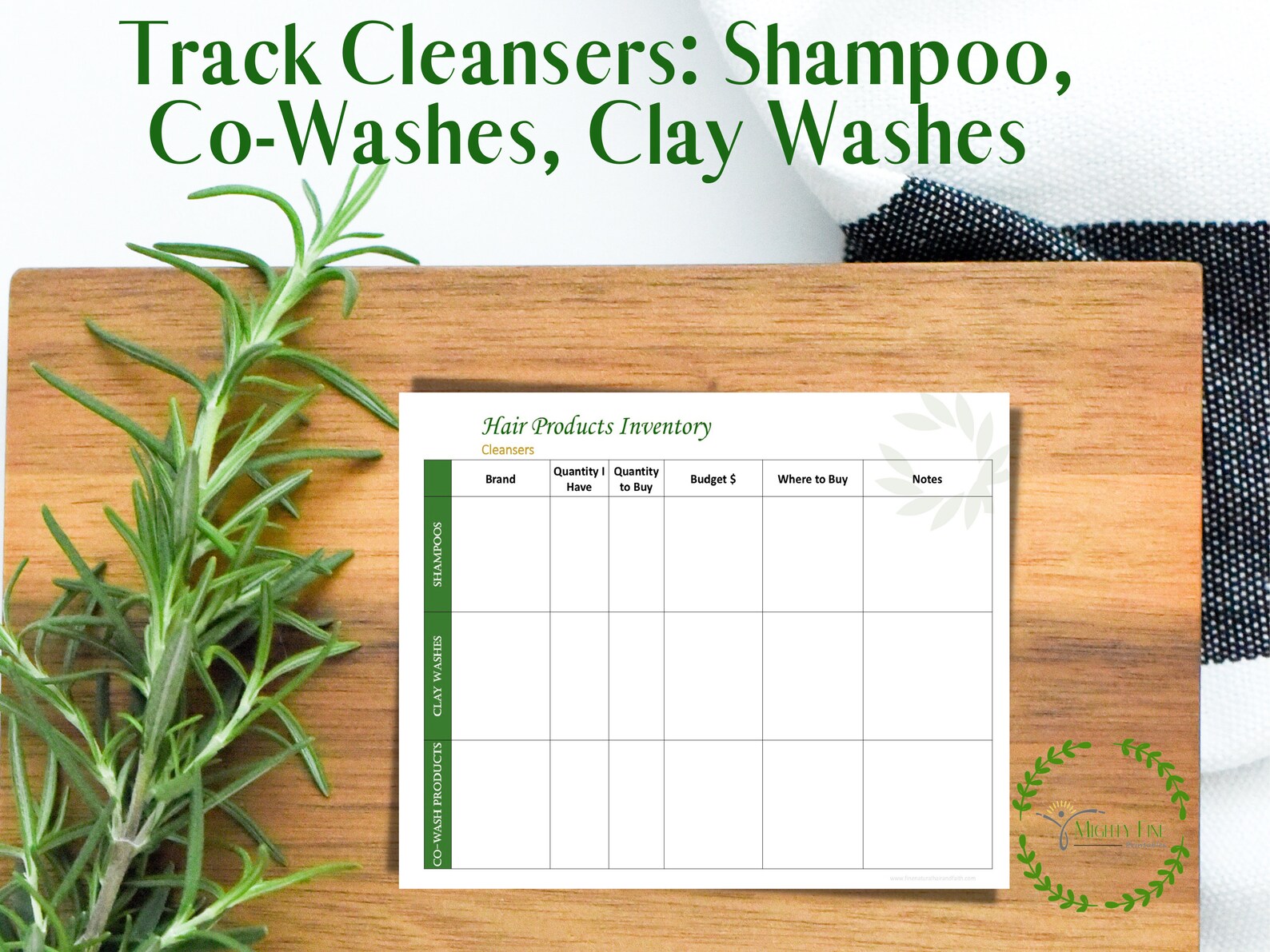 Hair Products Inventory Tracker, Beauty Tracker Printable, Curly Hair ...