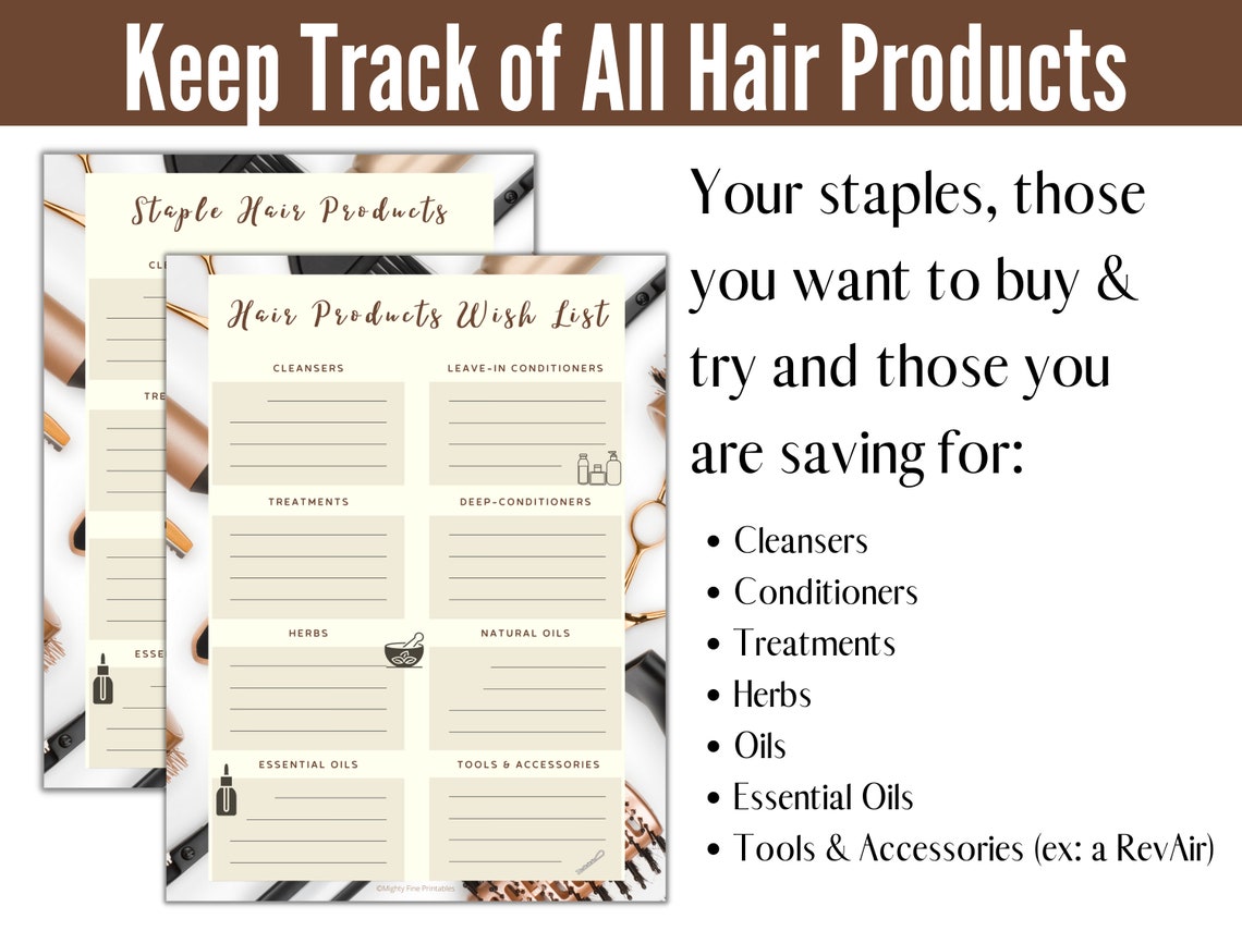Hair Care Planner for Healthy Hair, Curly Hair Planner, Natural Hair ...