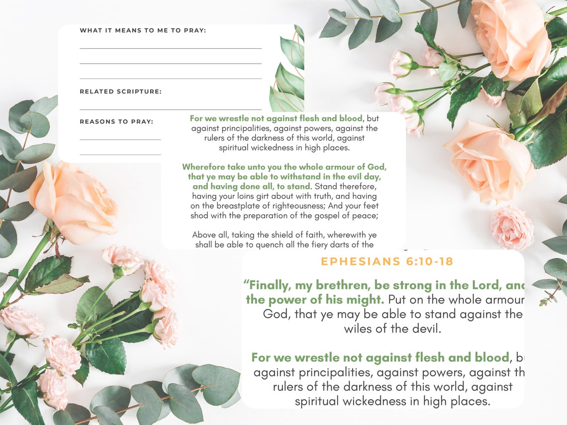 Prayer Warrior Printable for War Room Prayer, Faith Planner Insert ...