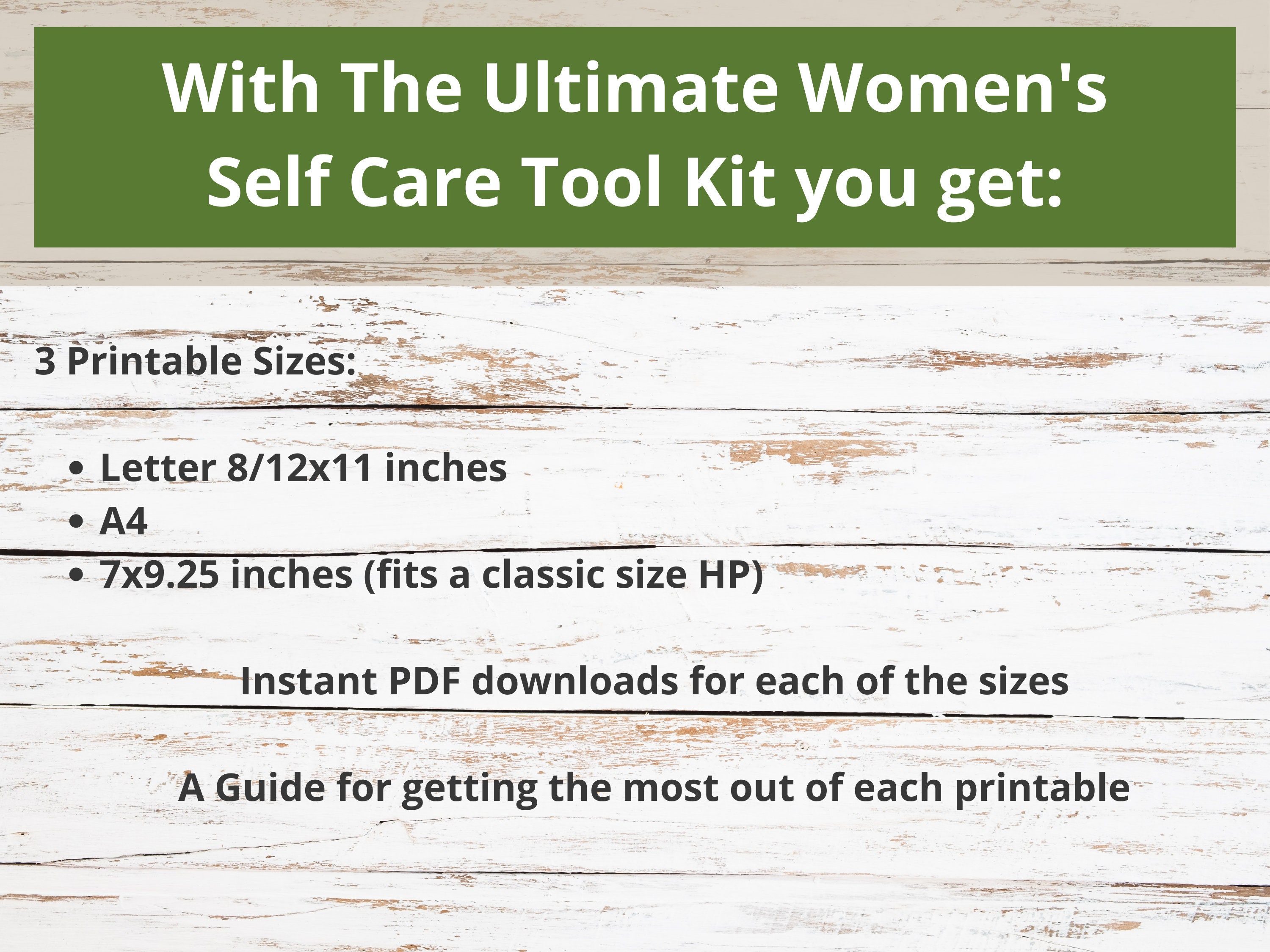 Women's Self Care Printable: Self Care Toolkit Bundle, Health & Beauty ...