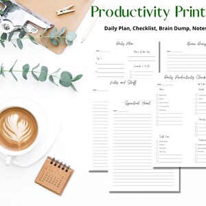 Printable Productivity Planner Pages With Daily Tracker, Routine ...