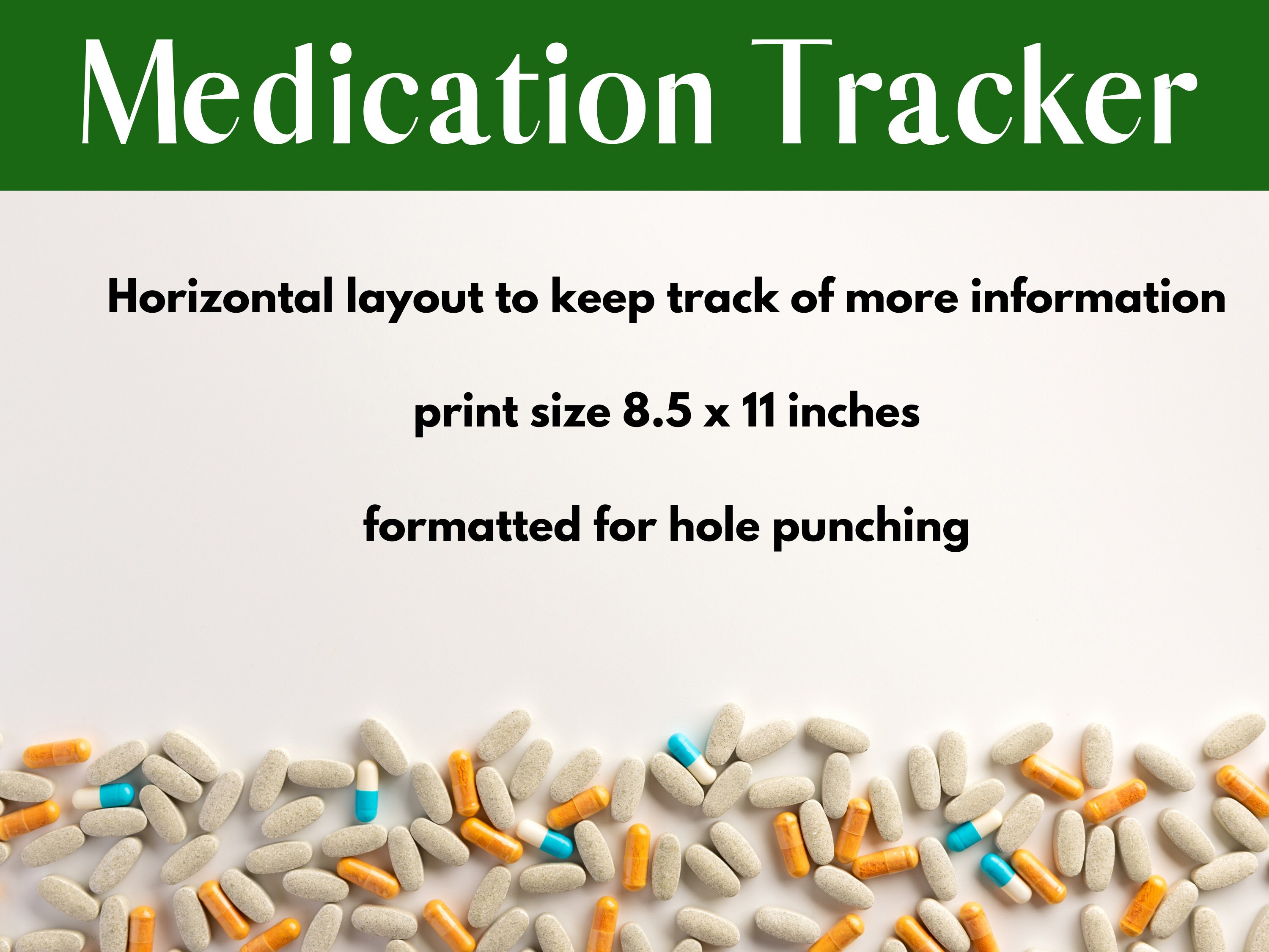 Medication Tracker, Printable Medicine Tracking Sheet Health Printable ...