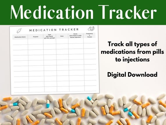 Medication Tracker Printable Medicine Tracking Sheet Health | Etsy