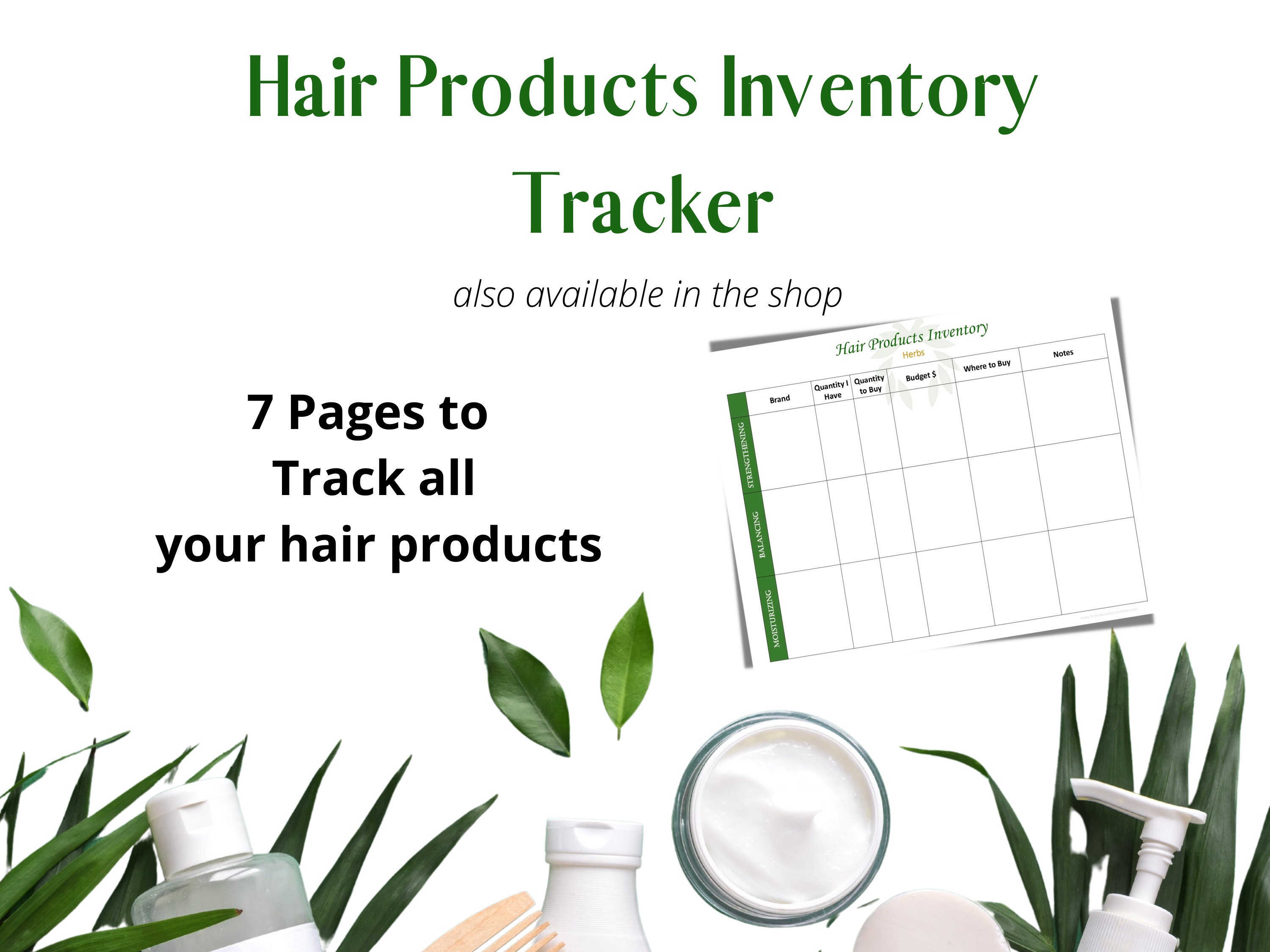 Hair Care Printable, Favorite Hair Products & Journaling Insert, Hair ...