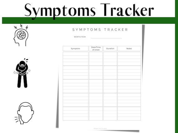 Symptom Tracker Printable Pain Tracker Log Wellness Tracker | Etsy