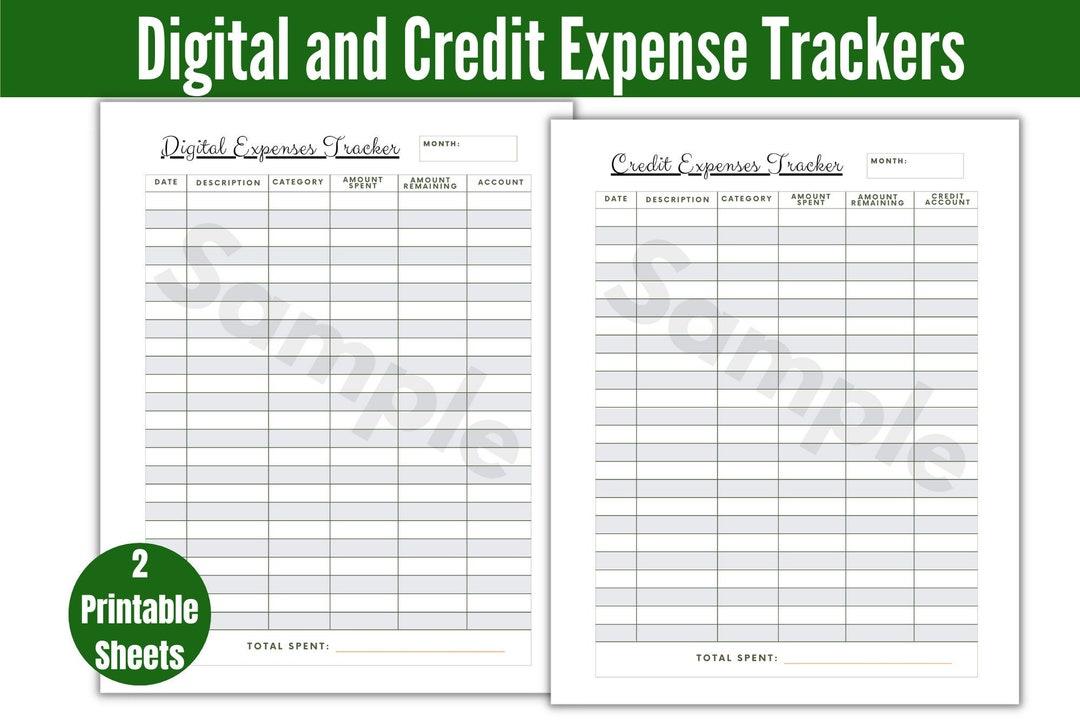 Credit Expenses Tracker Printable - Etsy