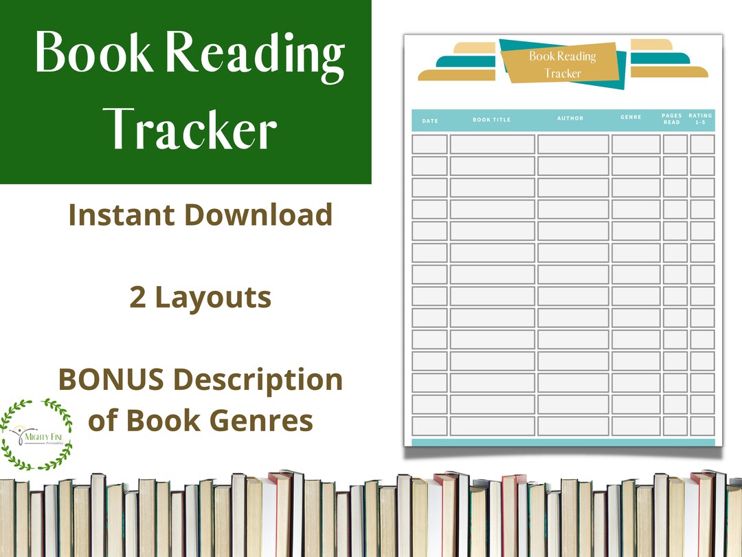 Reading Log, Book Tracker, Reading Habit Tracker and Book Genres ...