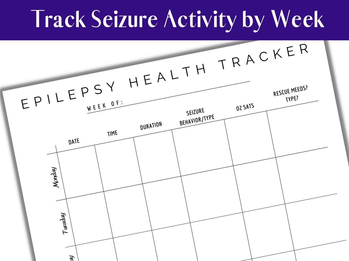 Seizure Tracker, Epilepsy Health Log, Printable Seizure Log, Digital ...
