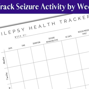 Seizure Tracker, Epilepsy Health Log, Printable Seizure Log, Digital ...