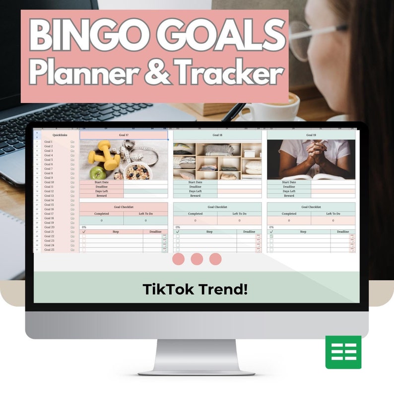 Goal Bingo Card New Year's Resolutions Tracker | Tiktok Trend Made for ...