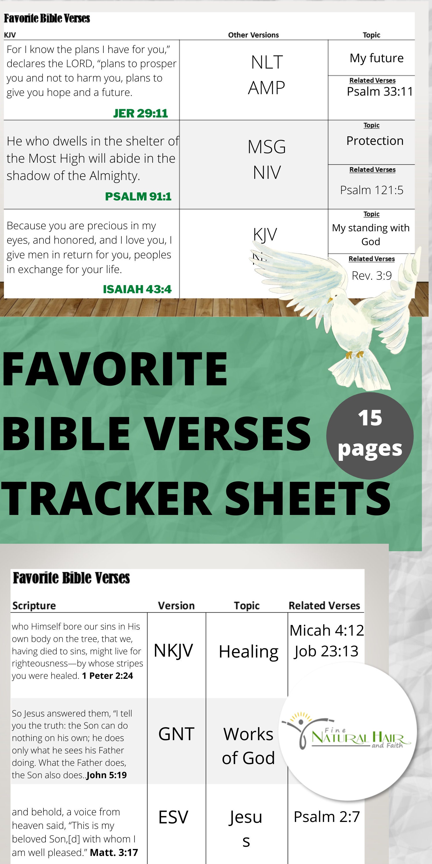 Bible Study Planner Printable, Bible Prayer Journal, Bible Verses ...