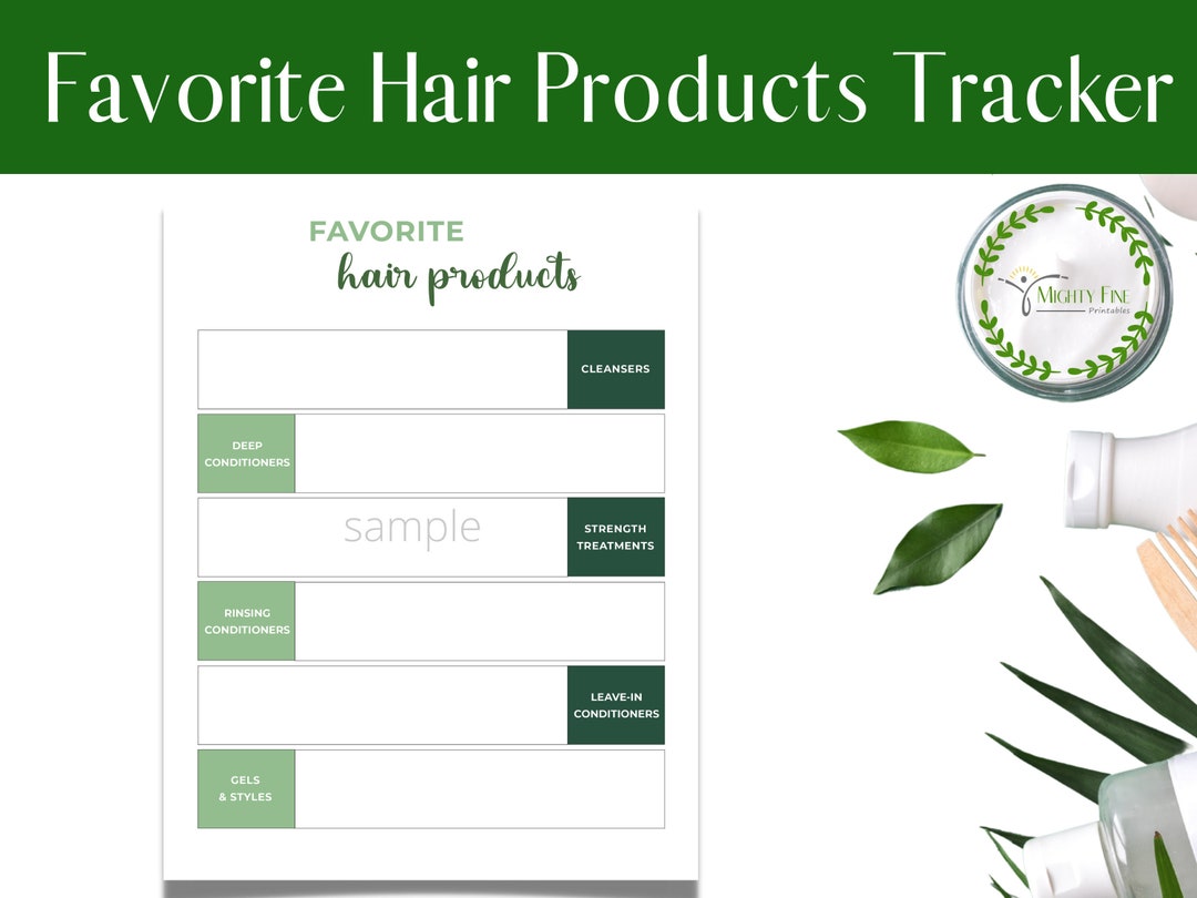 Hair Care Printable, Favorite Hair Products & Journaling Insert, Hair ...