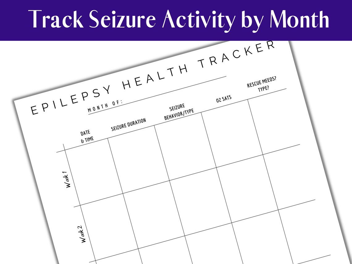 Seizure Tracker, Epilepsy Health Log, Printable Seizure Log, Digital ...