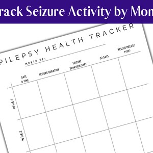 Seizure Tracker, Epilepsy Health Log, Printable Seizure Log, Digital ...