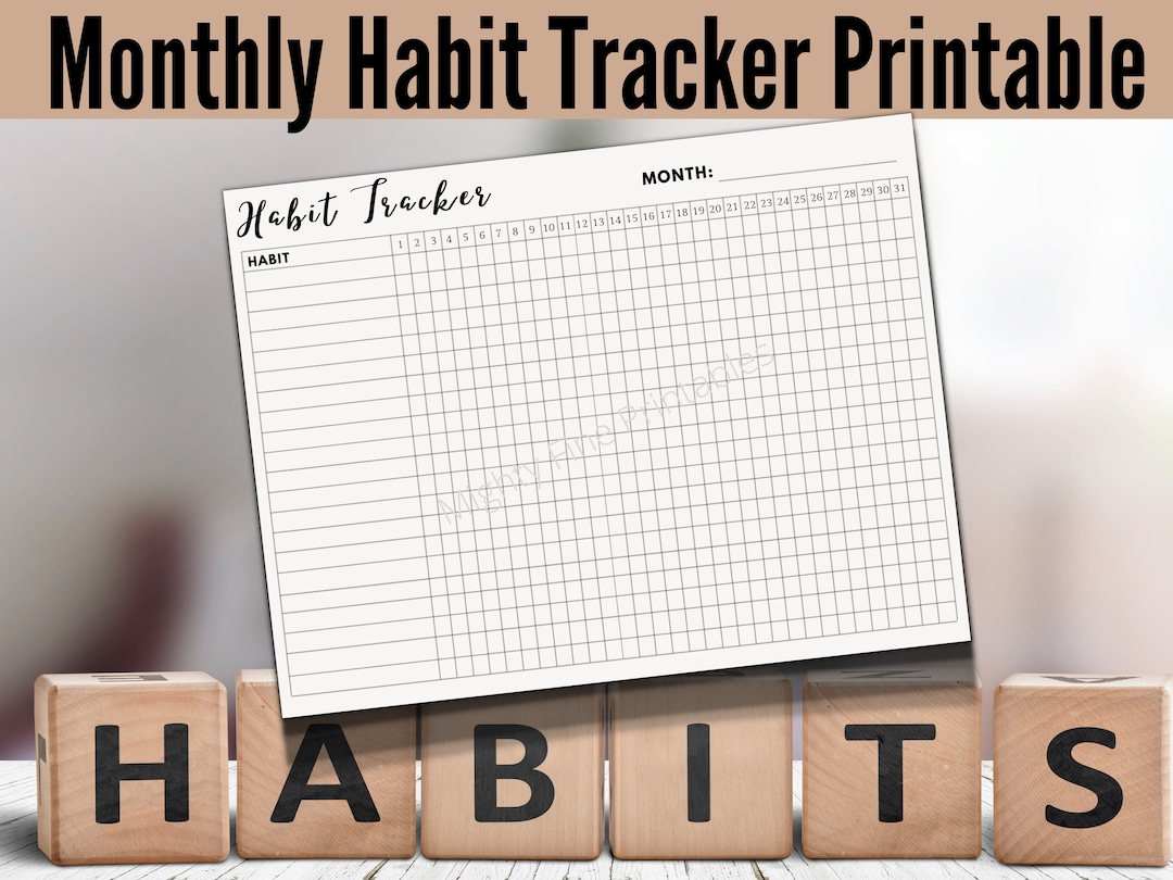 30 Day Habit Tracker, Monthly Habit Tracker Printable - Etsy