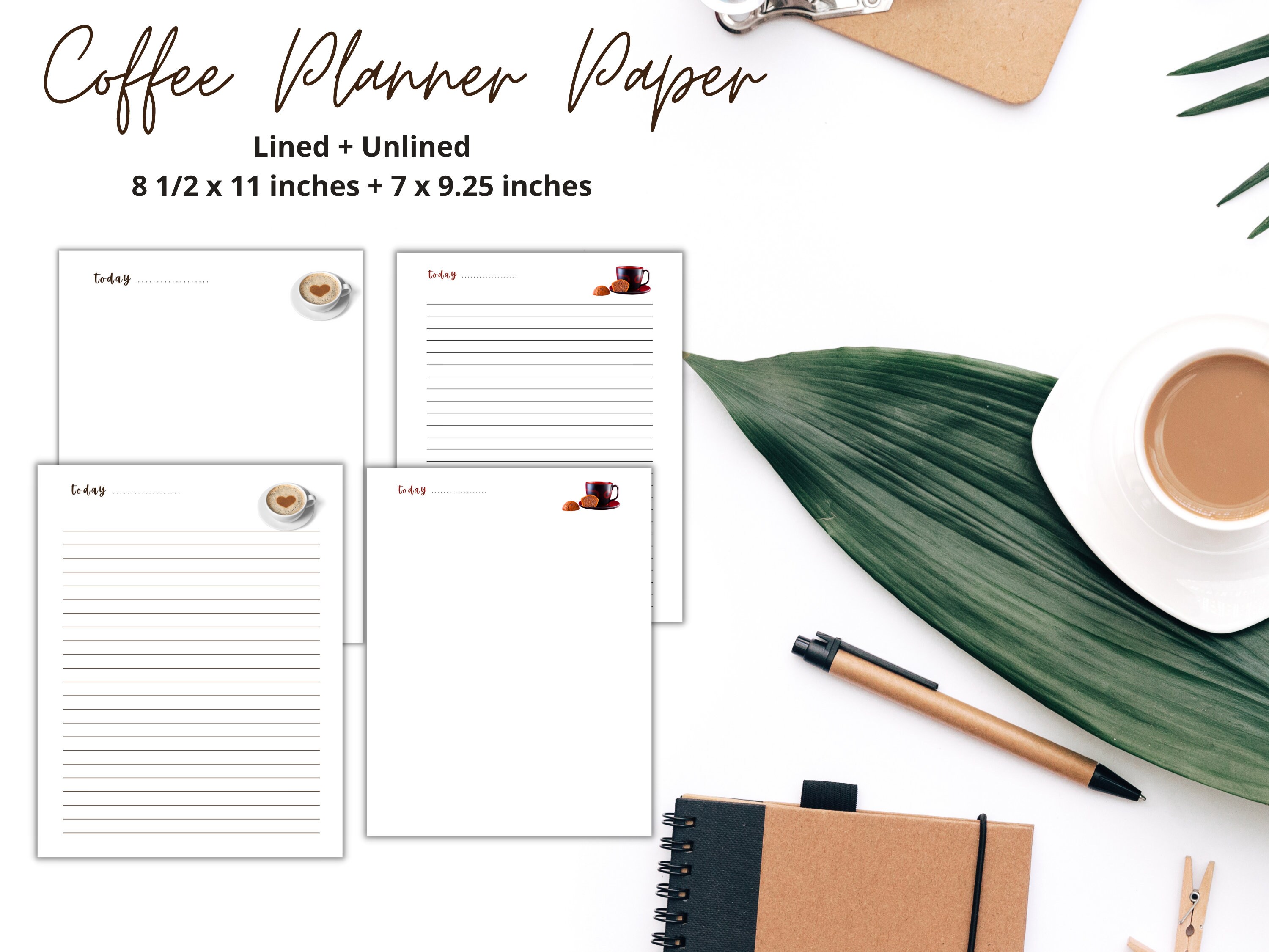 Coffee Stationery Set Cute Aesthetic Stationery Printable for | Etsy