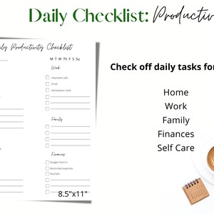 Printable Productivity Planner Pages With Daily Tracker, Routine ...